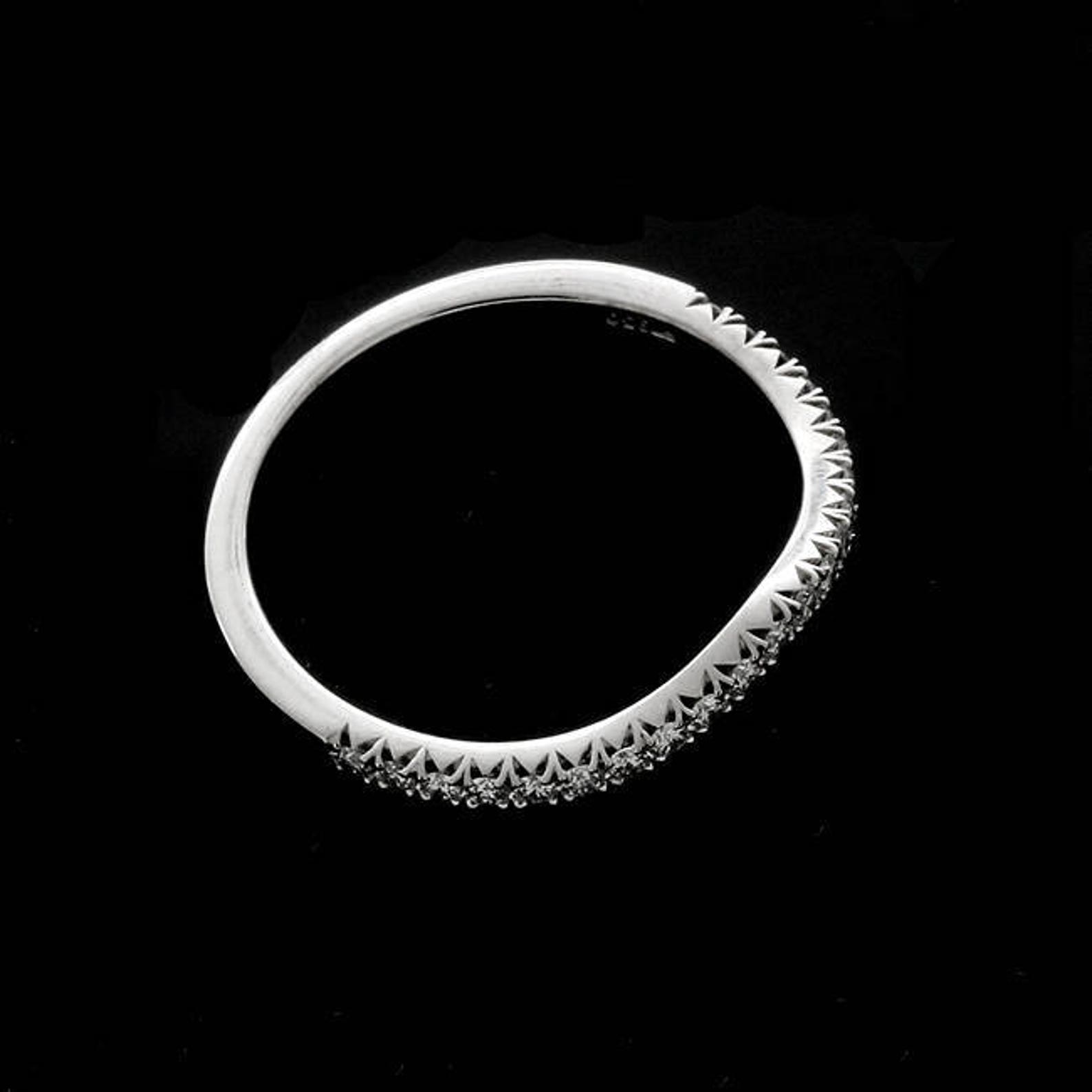 Contour Diamond Band, Diamond Wrap Wedding Ring, Slightly Curved ...
