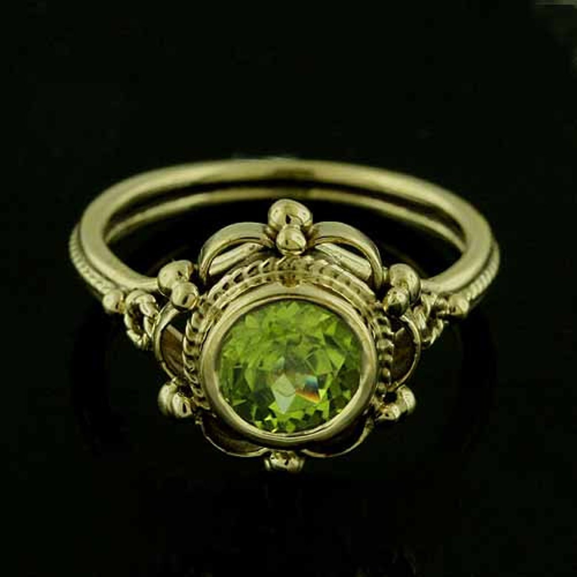 Victorian Peridot Ring Bezel Set Engagement Ring Open | Etsy