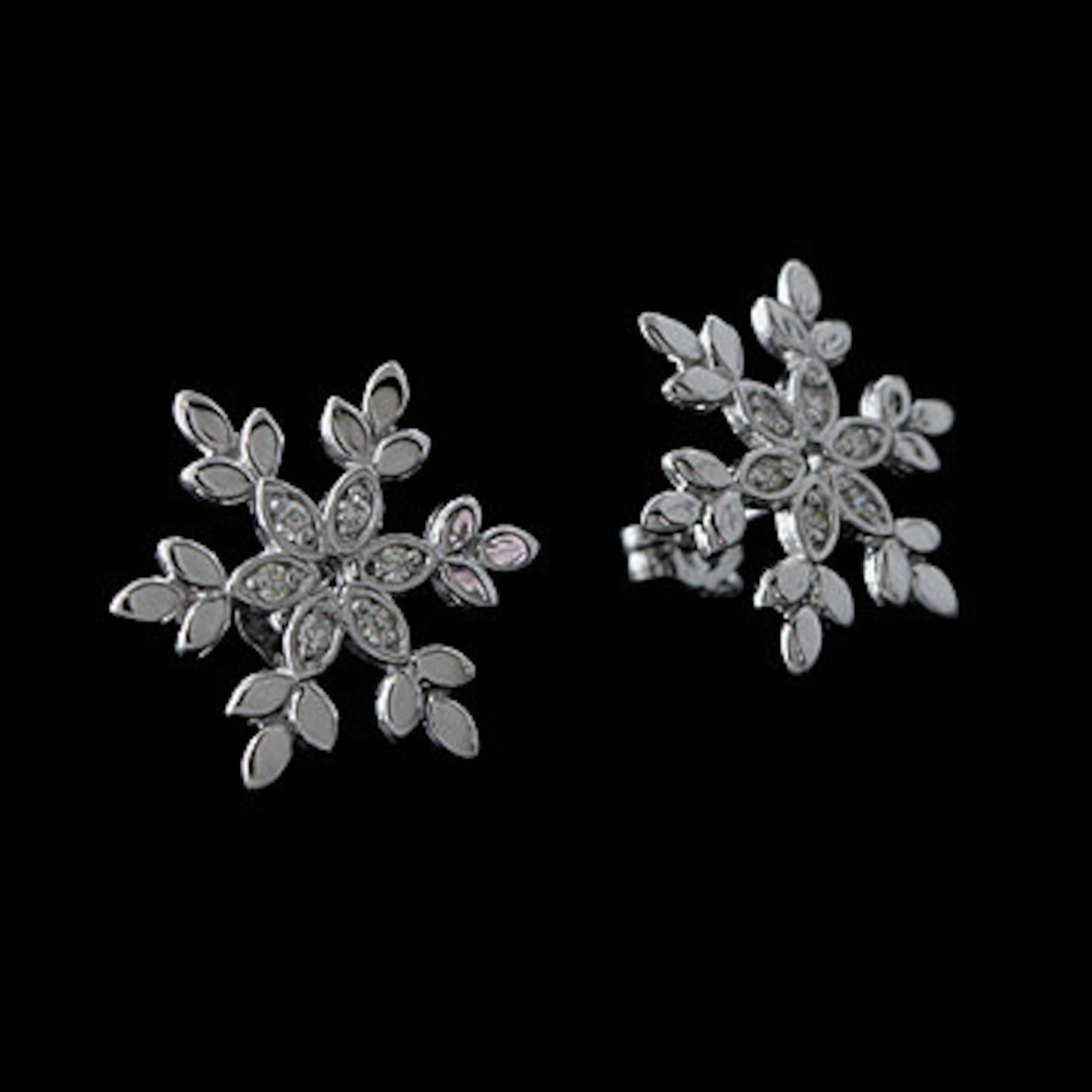 Diamond Snowflake Earrings Christmas Holiday Gold Earrings | Etsy