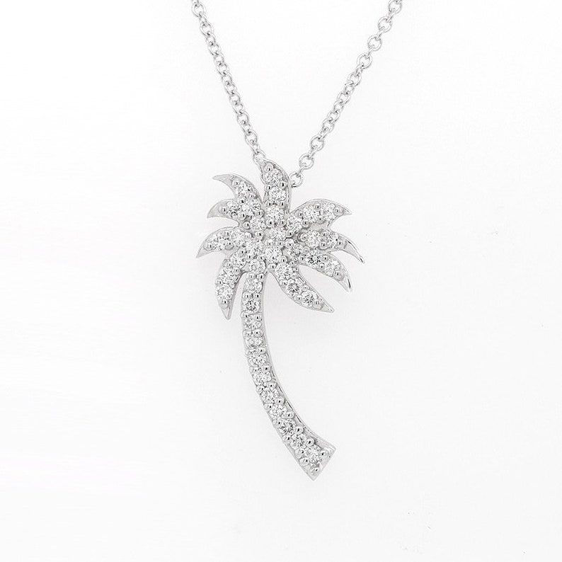 Diamond Palm Tree Pendant Diamond Palm Tropical Diamond - Etsy