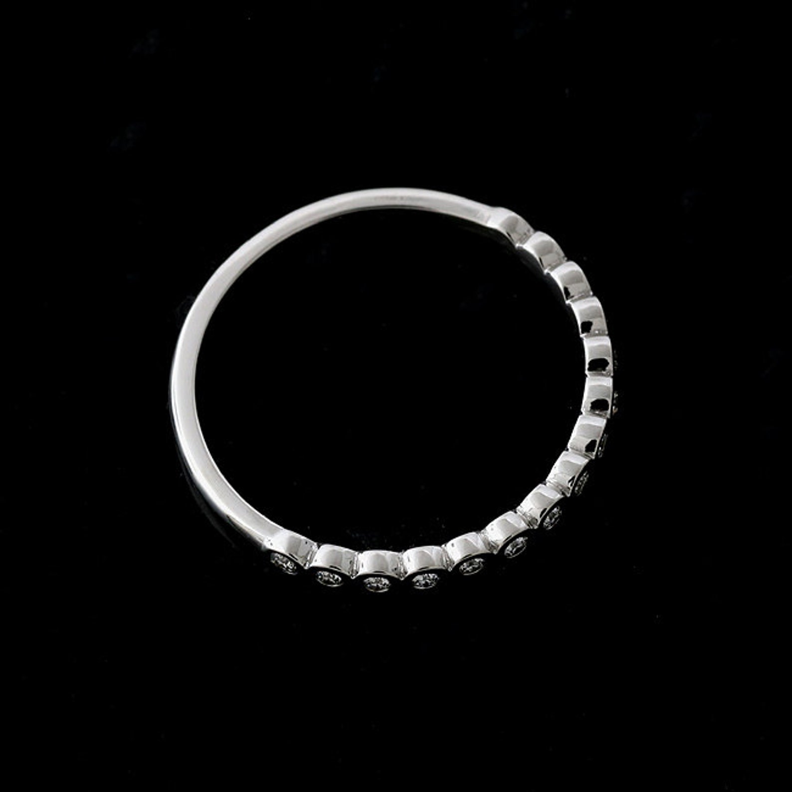 Diamond Wedding Ring Bezel Set White Gold Wedding Band - Etsy