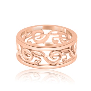 Treble Clef Wedding Ring, Music Note Ring, Music Symbol Ring, Eternity ...