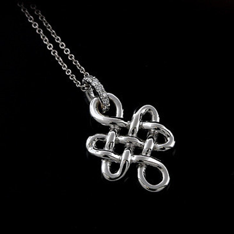 Diamonds Love Knot Necklace Gold Endless Eternal Knot | Etsy