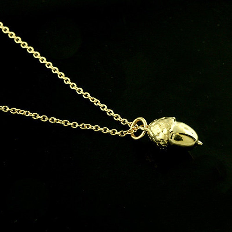 Gold Acorn Necklace - Etsy