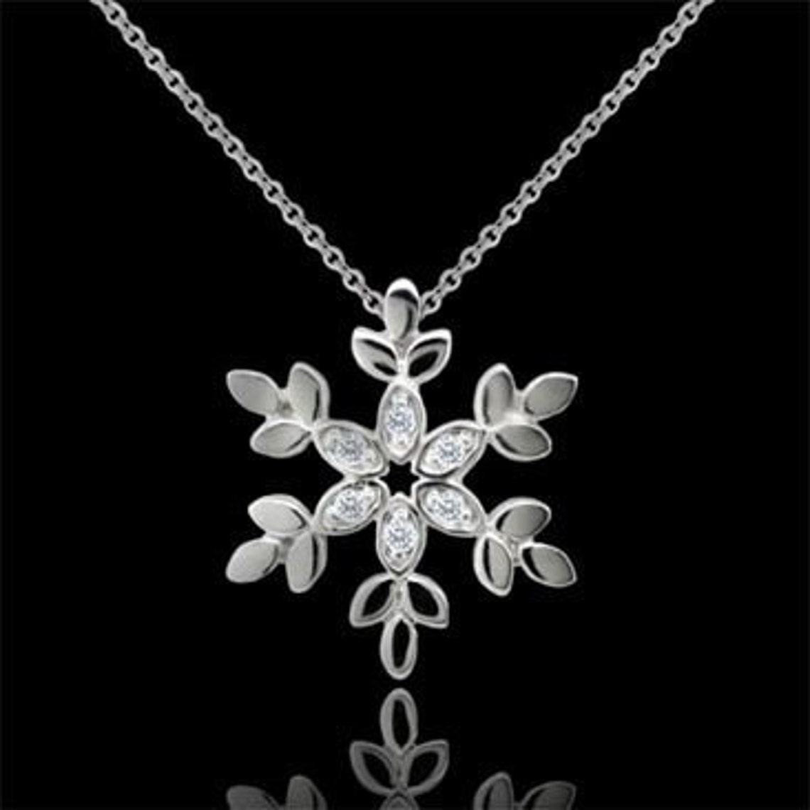 Diamond Snowflake Pendant Winter Jewelry Sparkly Snowflake | Etsy