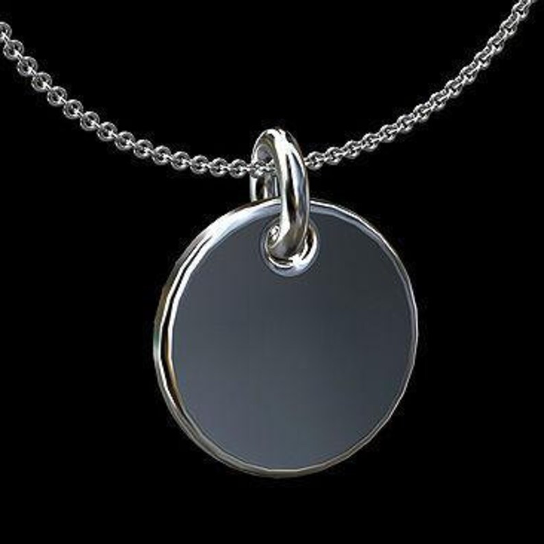 Engravable Disc Necklace Personalize Gold Disc Charm Round | Etsy