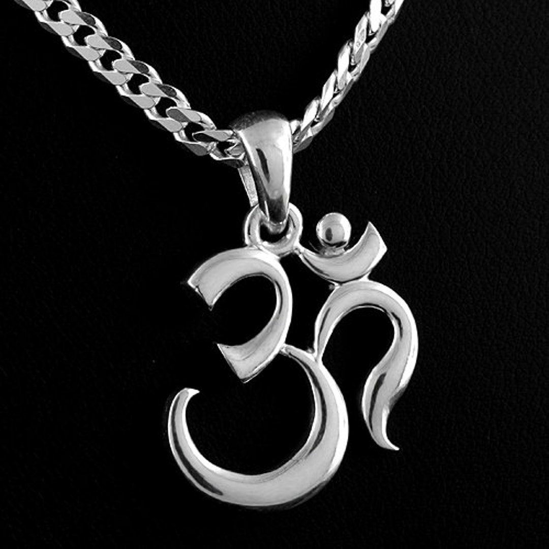 OM AUM Men's Necklace OM Aum 3D Silver Pendant Religious - Etsy