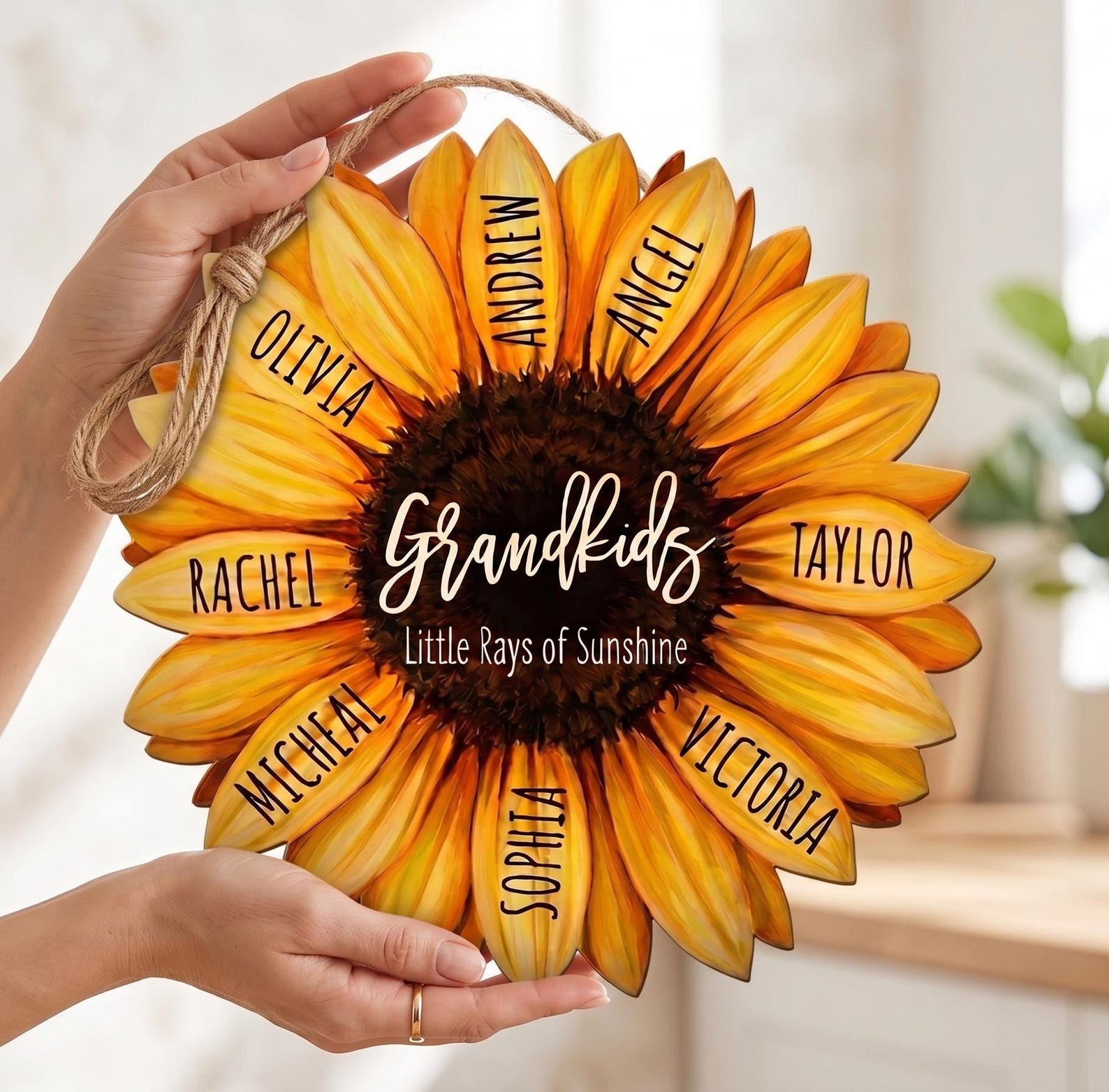 Custom Kids Name Flower Home Decoration, Personalized Grandmas Garden ...