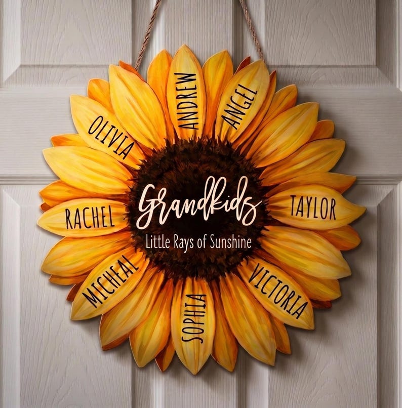Custom Kids Name Flower Home Decoration, Personalized Grandmas Garden ...