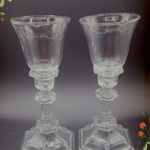 Vintage Clear Glass Bell Shape Votive Candle Holders With Pegs ...