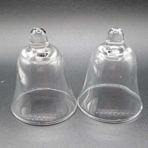 Vintage Clear Glass Bell Shape Votive Candle Holders With Pegs ...