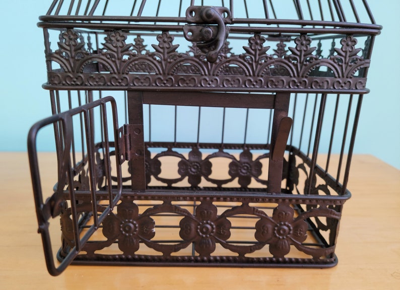 Small Decorative Bird Cage , Black Metal Rectangular, Card Holder - Etsy