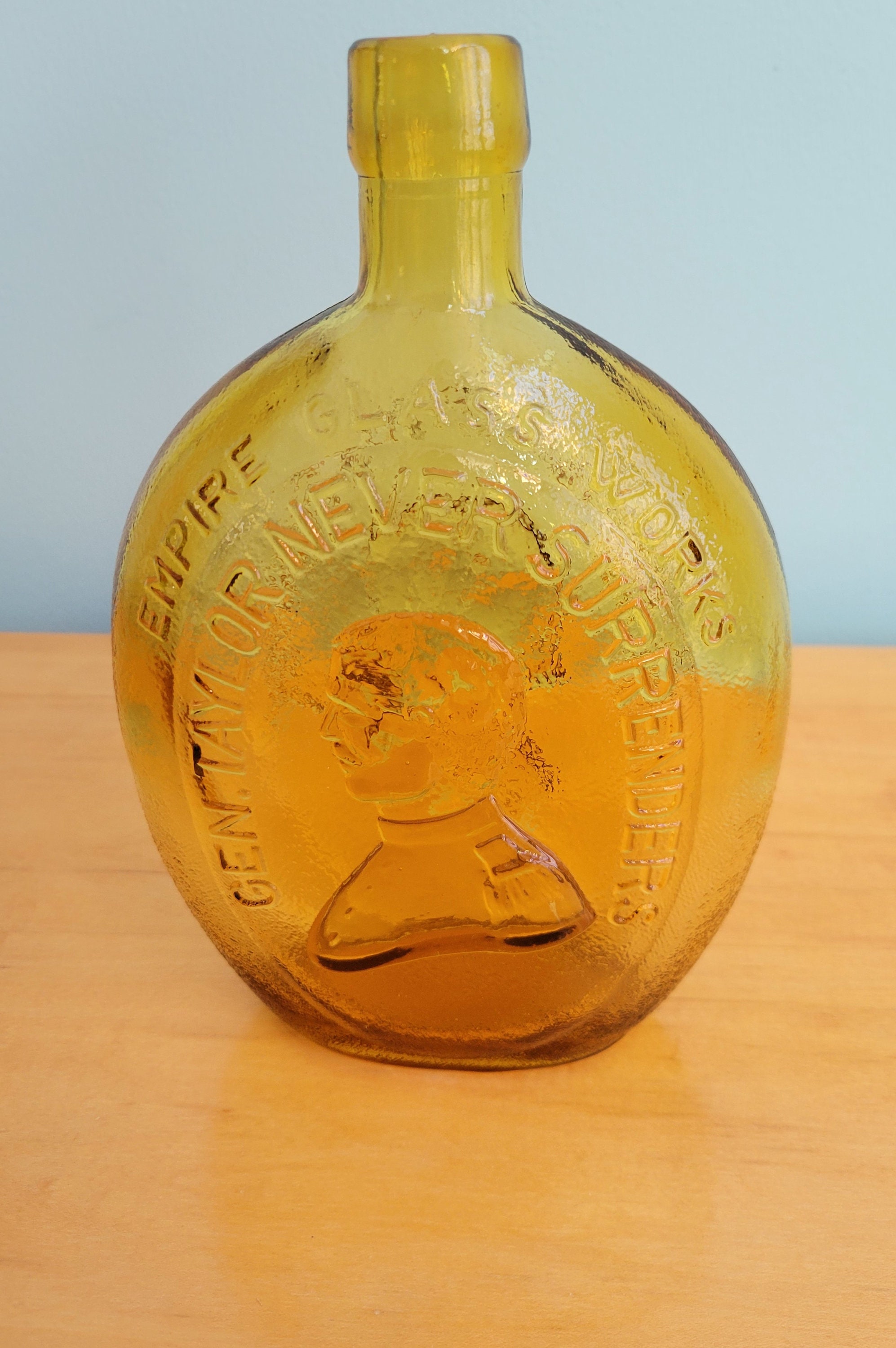 Vintage 1970's the Father of His Country, General Taylor Never Surrenders Bottle, Empire Glass ...