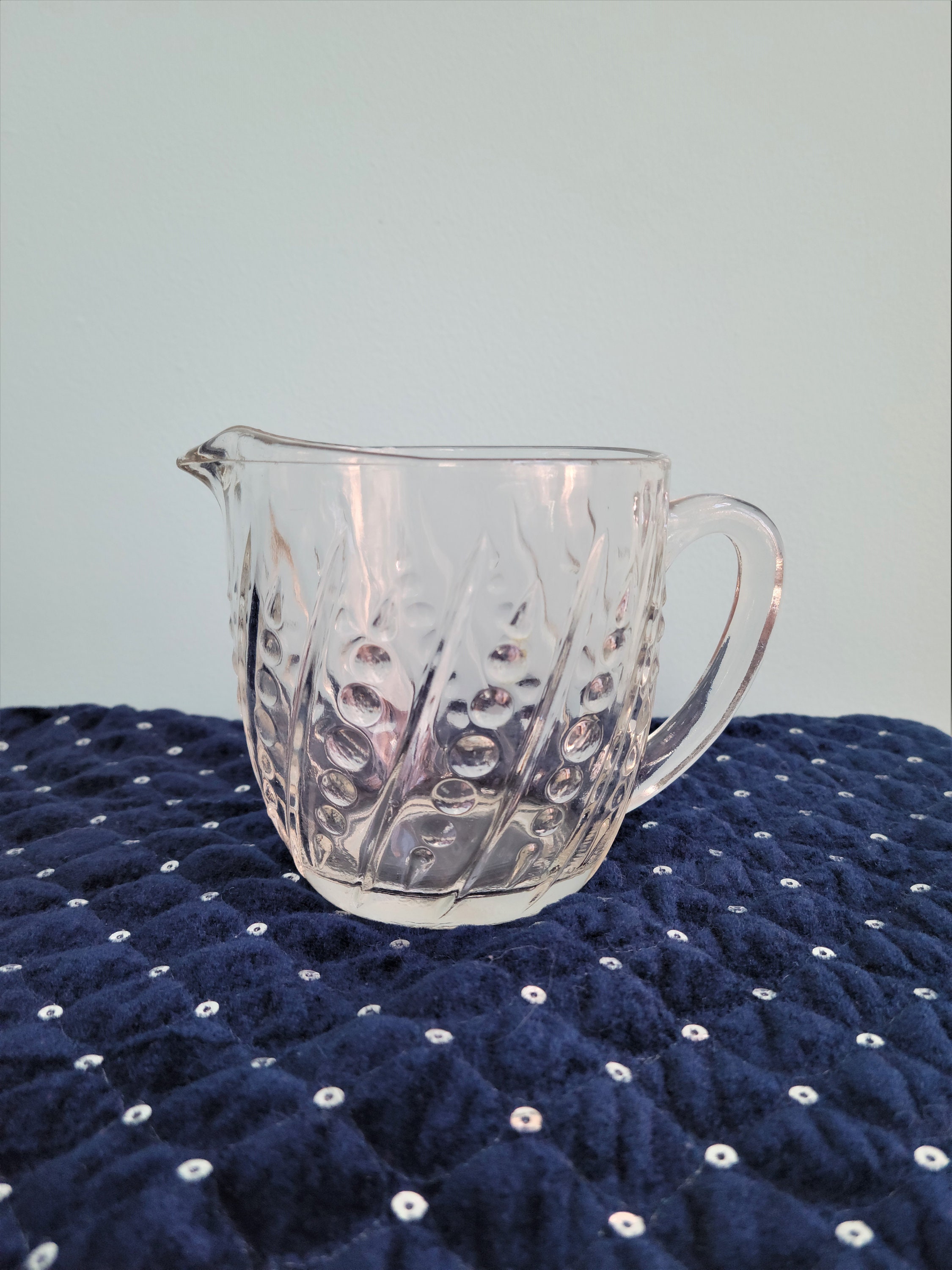 Vintage 1950s Bubble Design Clear Glass Pitcher by Anchor - Etsy