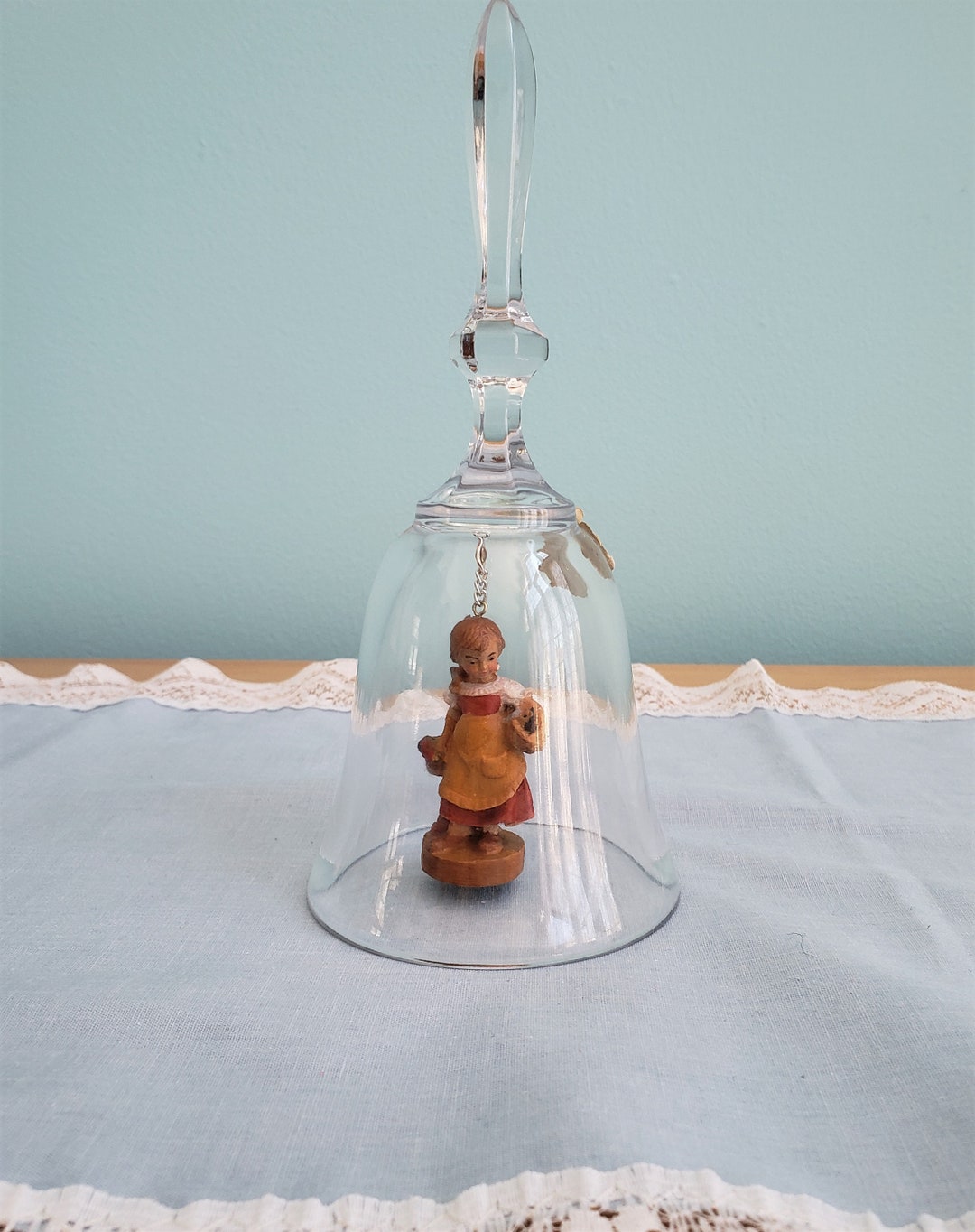 Vintage Dolfi Crystal Bell, Girl Figurine, Made in West Germany - Etsy