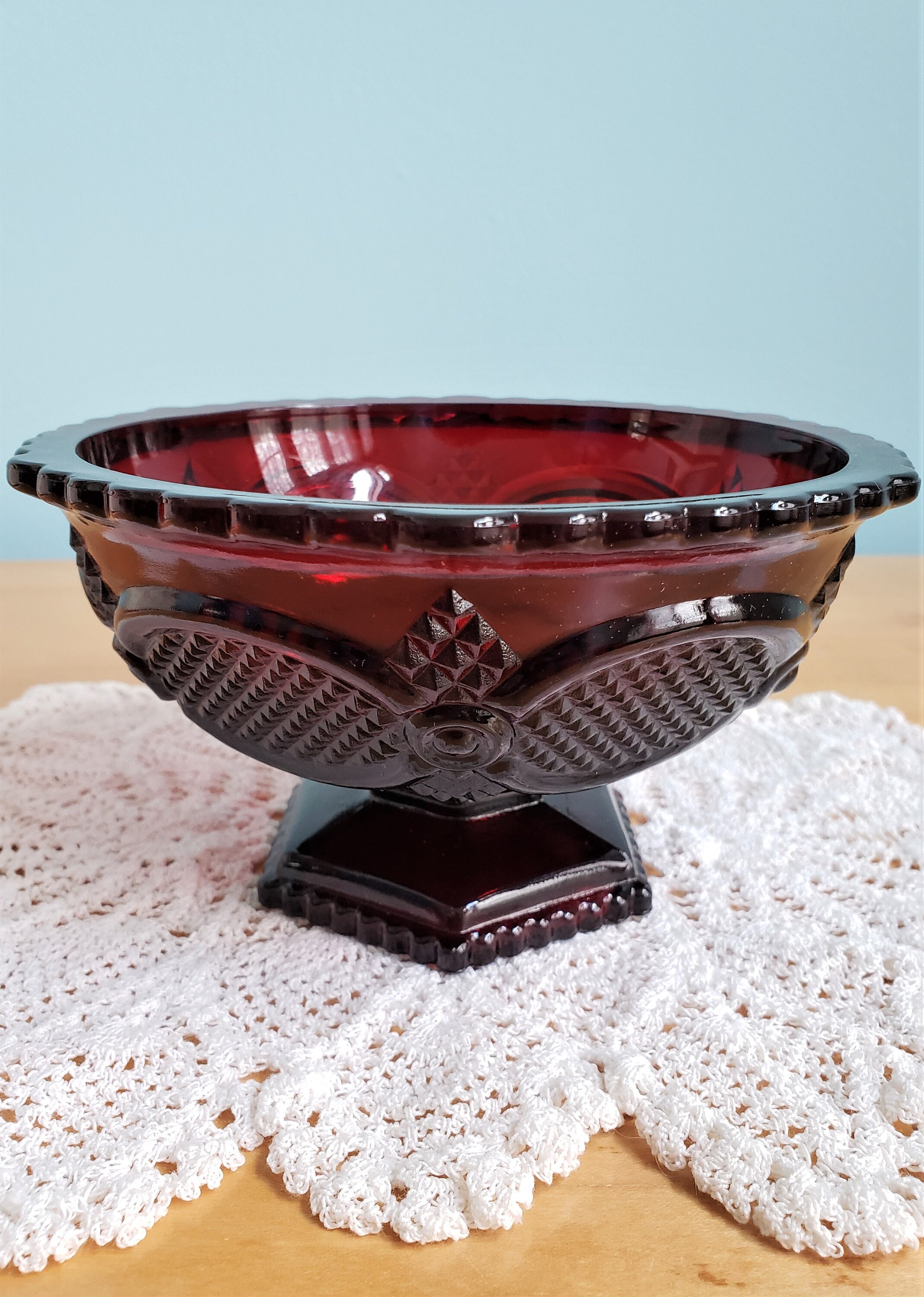 Dining & Serving Vintage 1980s 1876 Cape Cod Collection Footed Ruby Red ...
