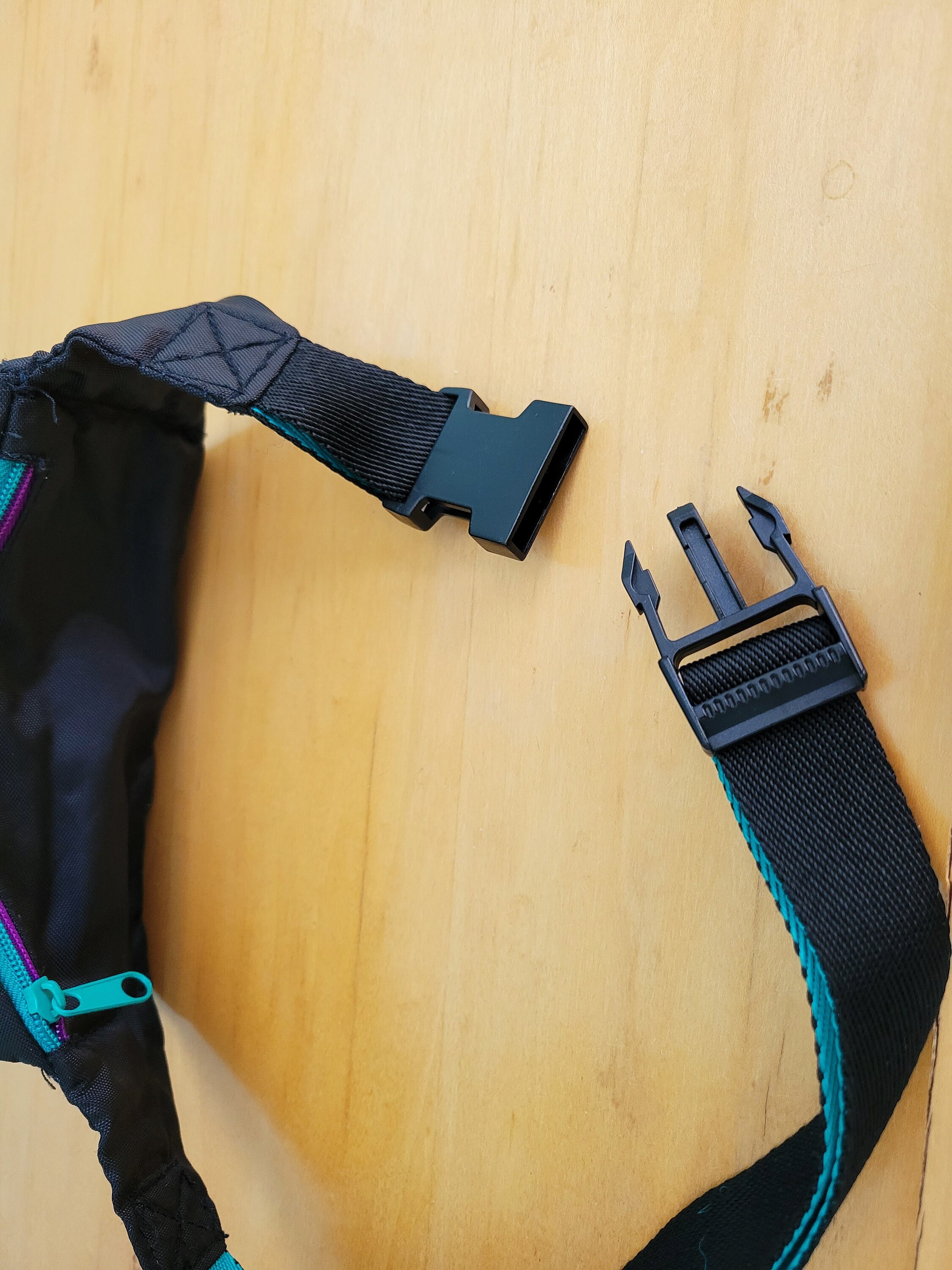 Vintage Fanny Pack Quality Camera Accessories, Black With Teal and ...