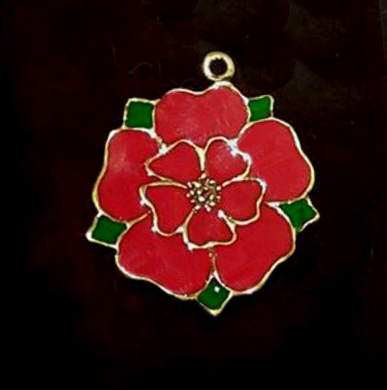 Heraldic Rose Pendants in a Rainbow of Colors, Handmade Rose Necklaces ...