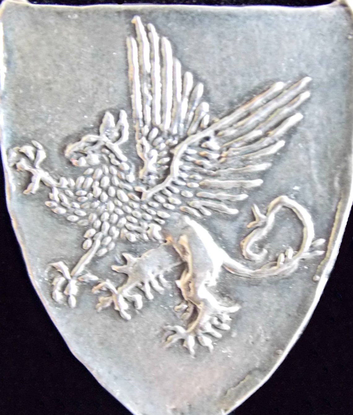 Griffon, Heraldic, Handmade Sterling Silver Rampant Griffon Pendant ...