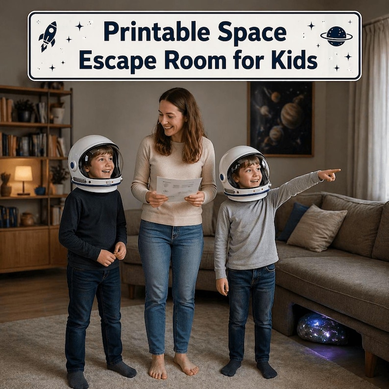 Printable Space Escape Room for Kids, Astronaut Scavenger Hunt ...