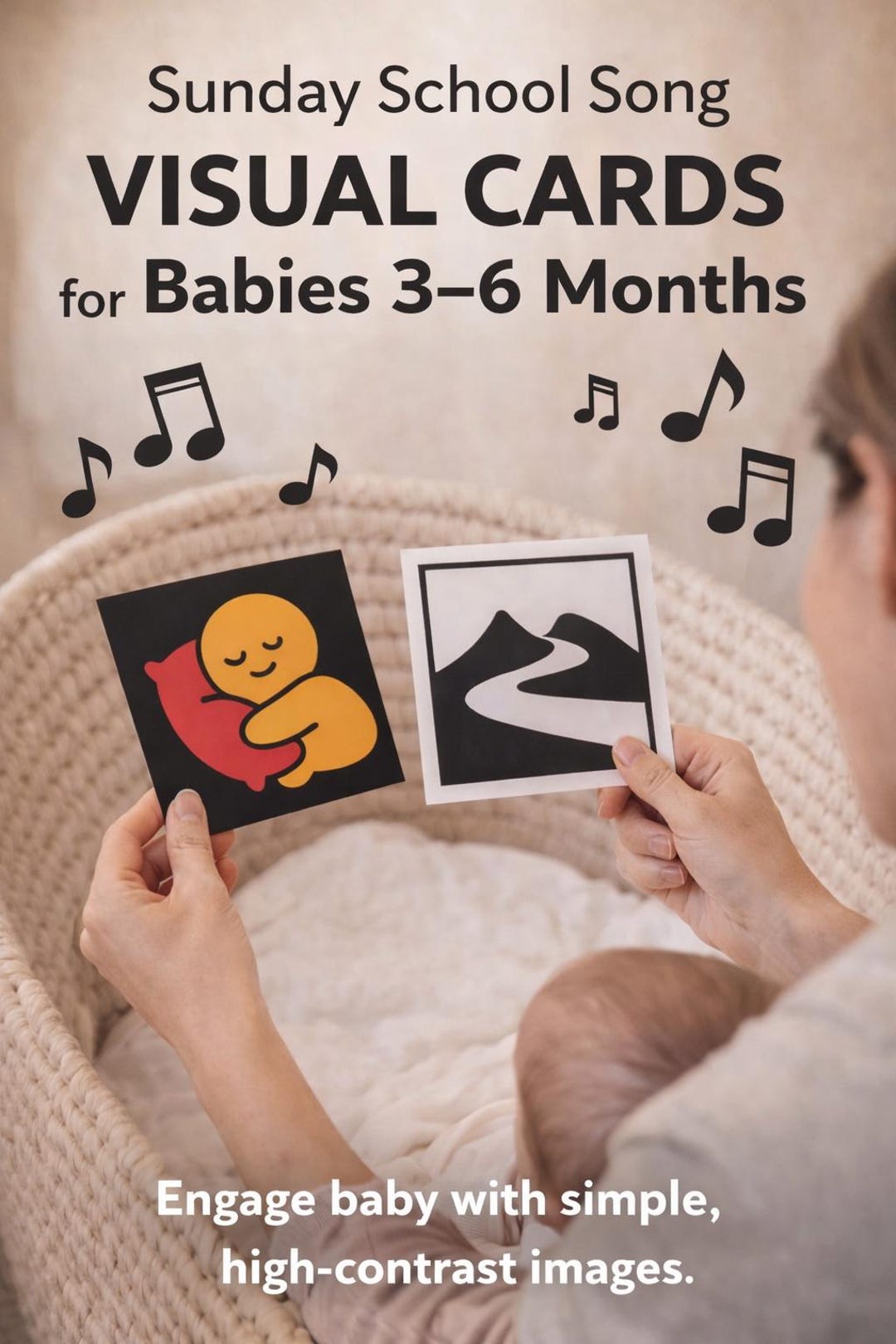 Sunday School Song Visual Cards for Babies – High Contrast Christian ...