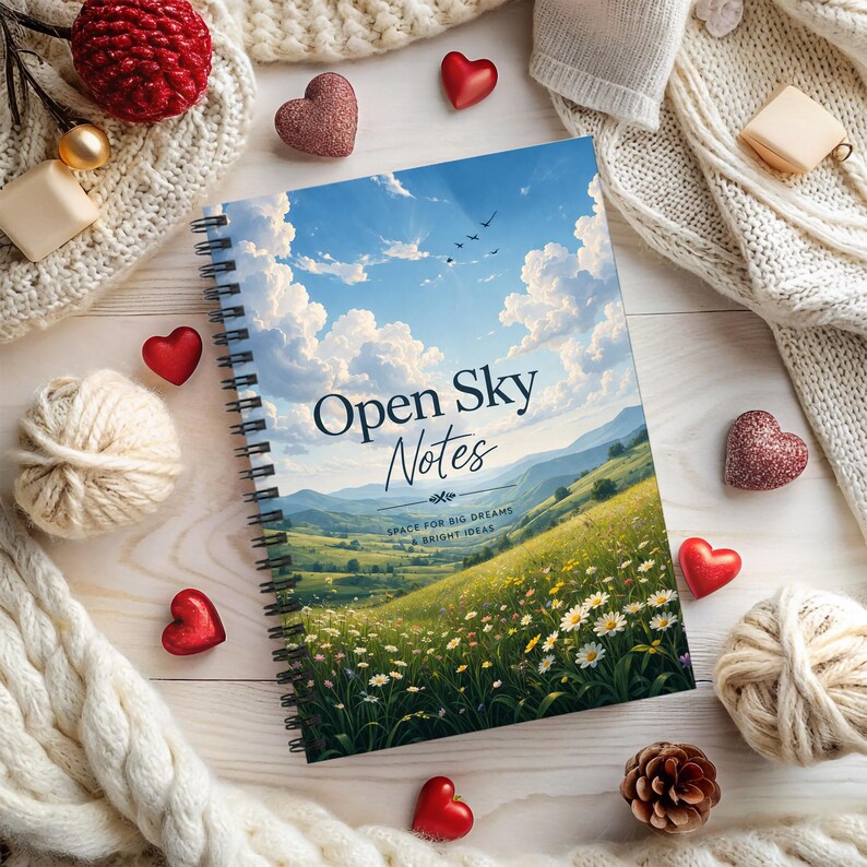 Open Sky Notes Notebook: Ruled Line Spiral Nature Writing Journal ...