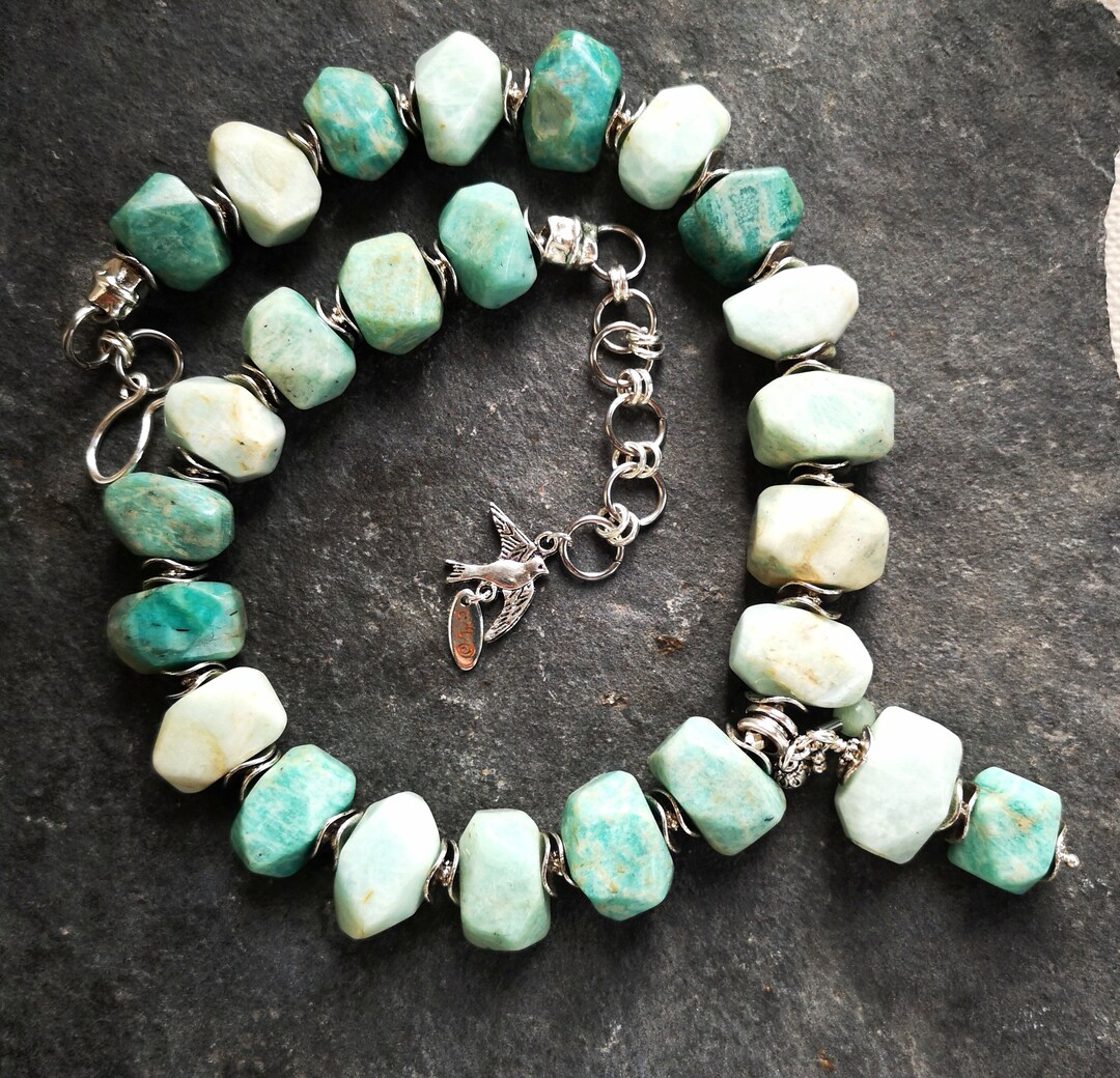 Amazonite Flowing River Necklace, - Etsy Norway
