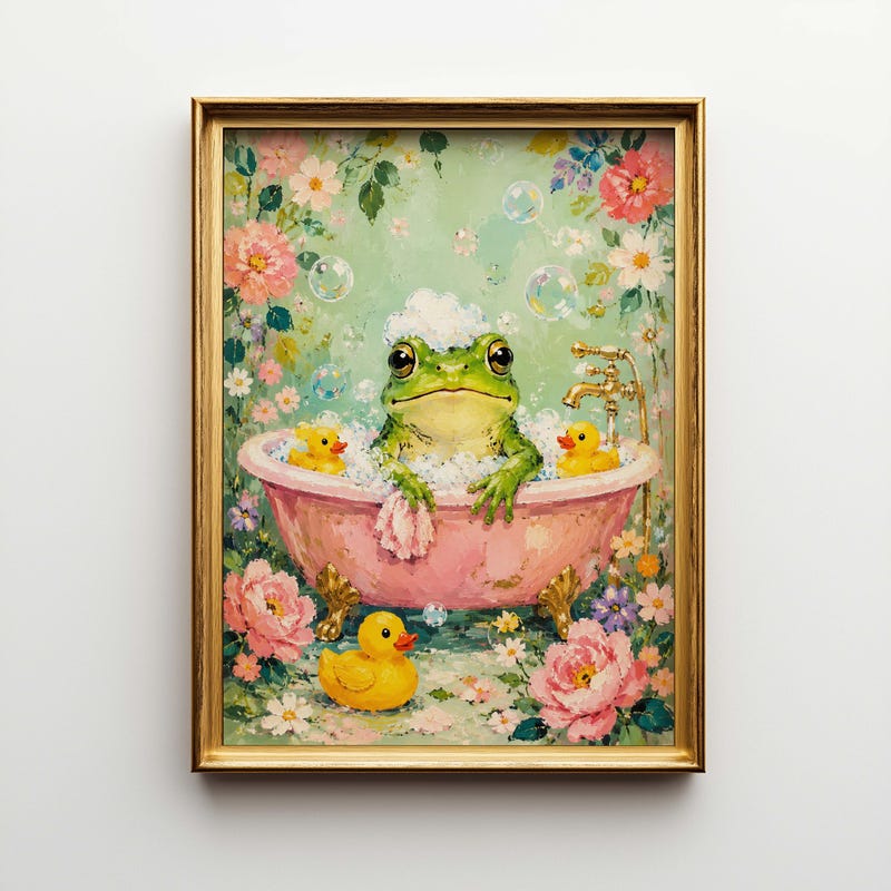 Frog Poster Cute - Etsy