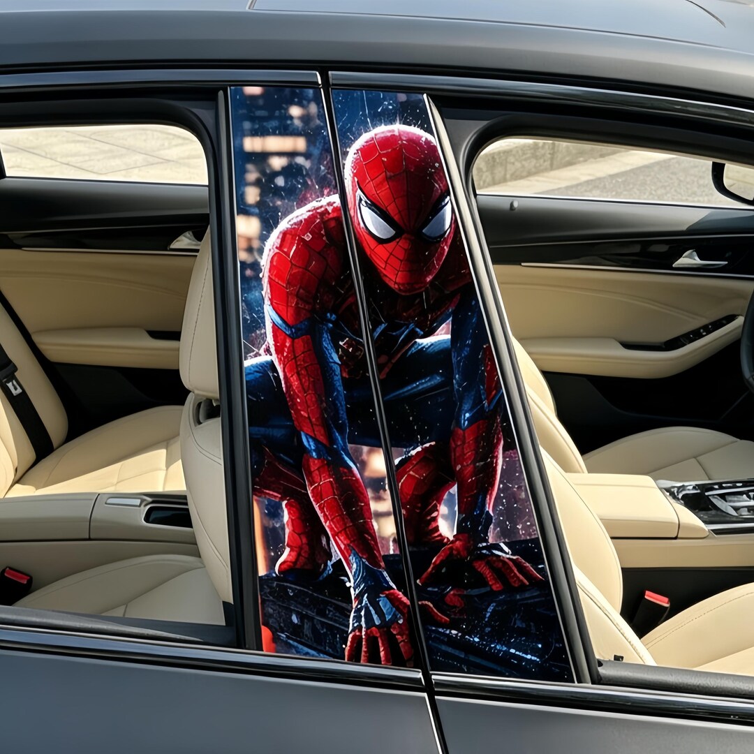 Custom Car B Pillar Decal,spider-man Inspired Vinyl Sticker,dark City ...