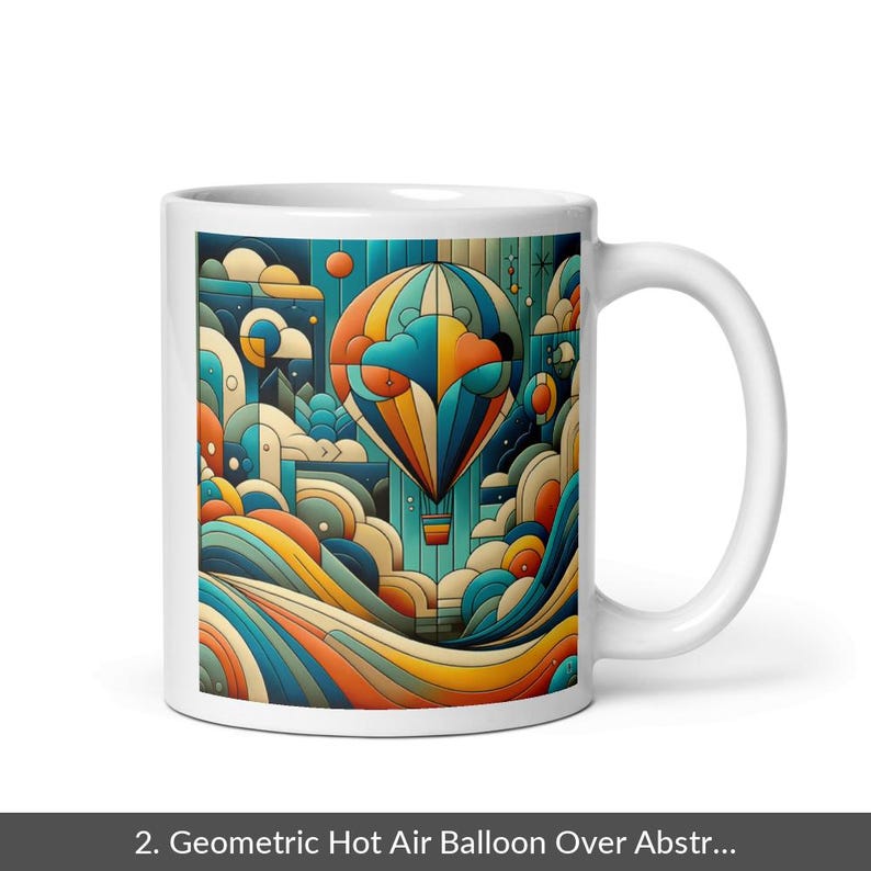 Geometric Pattern Art Mug | Retro Geometric Coffee Cup | 10 Designs ...