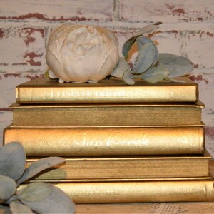 Gold Designer Books, Wedding Table Decor, Home Staging, Photo Prop ...