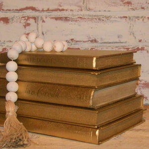 Gold Designer Books, Wedding Table Decor, Home Staging, Photo Prop ...