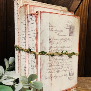 Book Decor, Vintage Rustic Books, Gift for Home, Bookshelf Decor, Tray ...