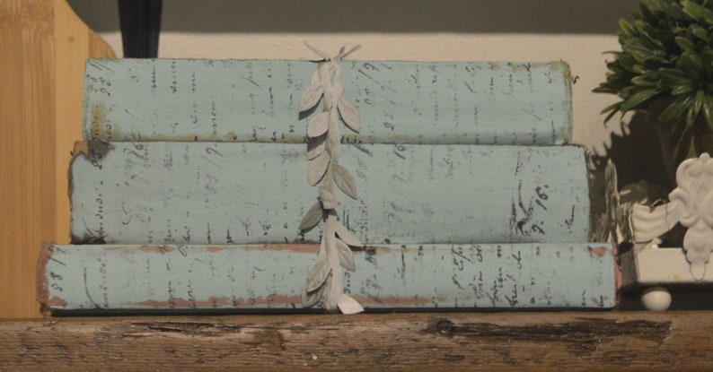 Painted Books Farmhouse Book Stack Distressed Vintage Books | Etsy