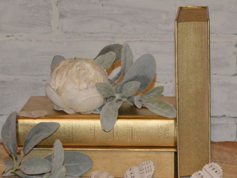 Decorative Books Designer Book Decor Bookshelf Decor Gold - Etsy