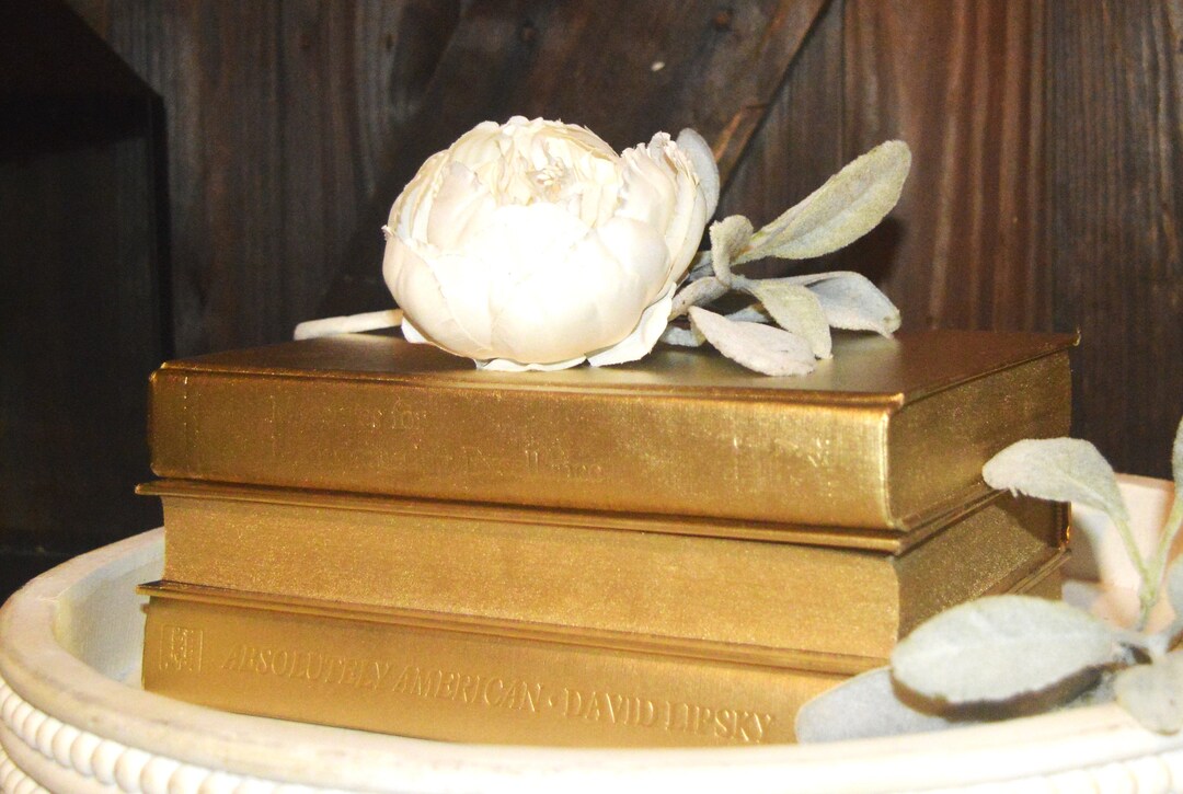 Gold Designer Books, Wedding Table Decor, Home Staging, Photo Prop ...