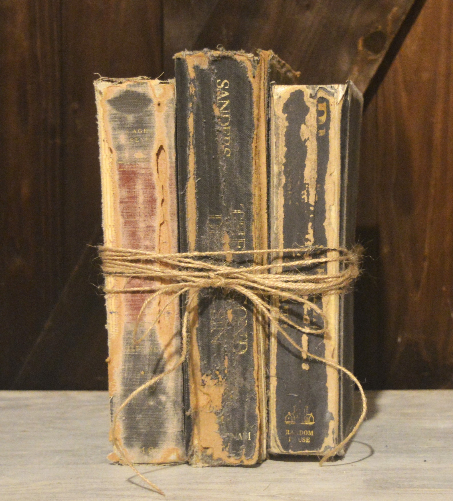 Vintage Book Bundle: Rustic Unbound Books for Neutral Decor - Etsy