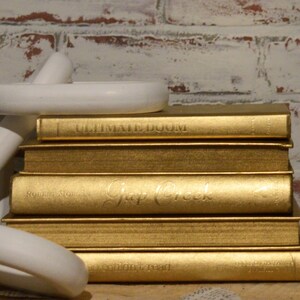 Gold Decorative Book Stack, Gold Home Decor, Wedding Table Decor, Home ...
