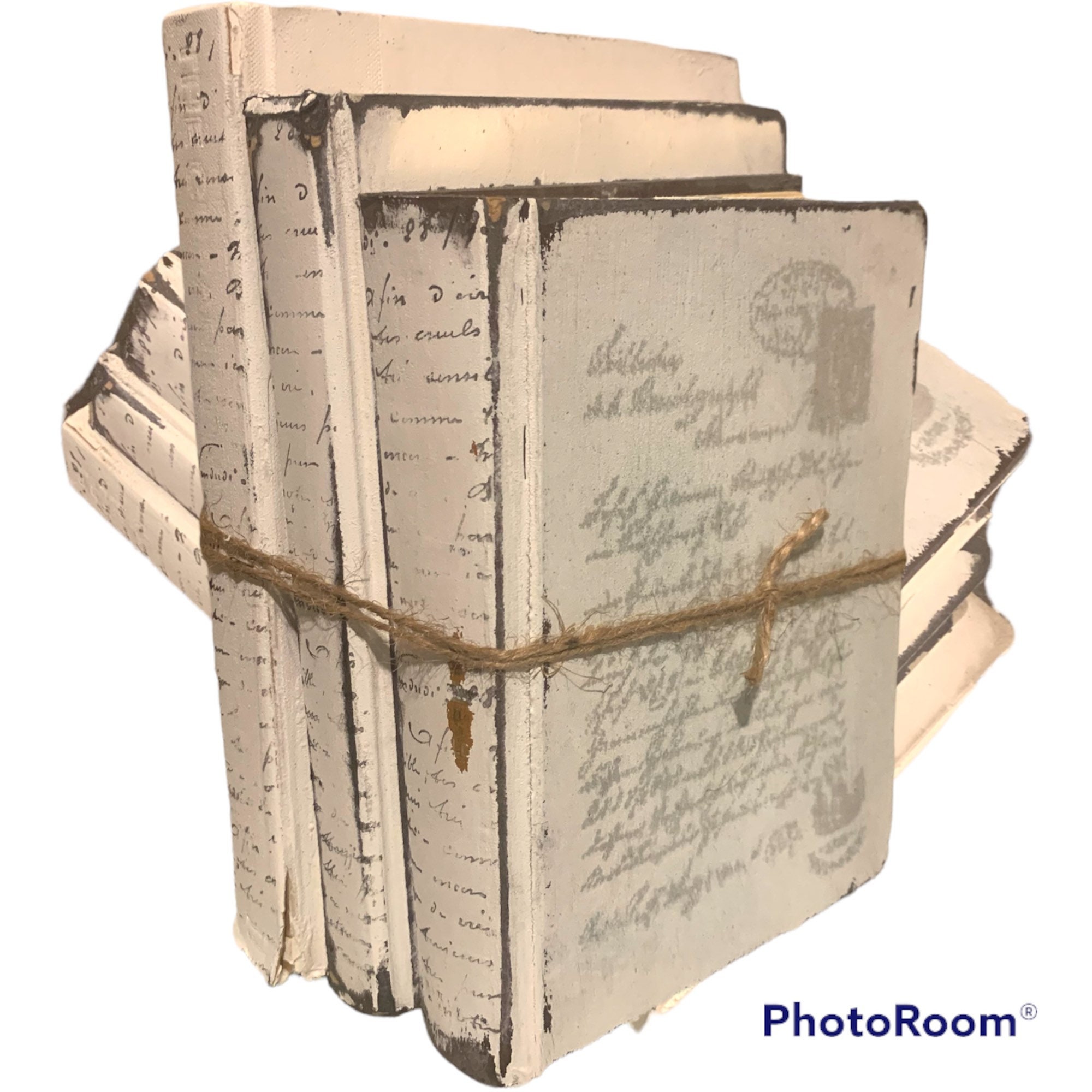 Old Book Stack Book Decor Neutral Shelf Decor French | Etsy