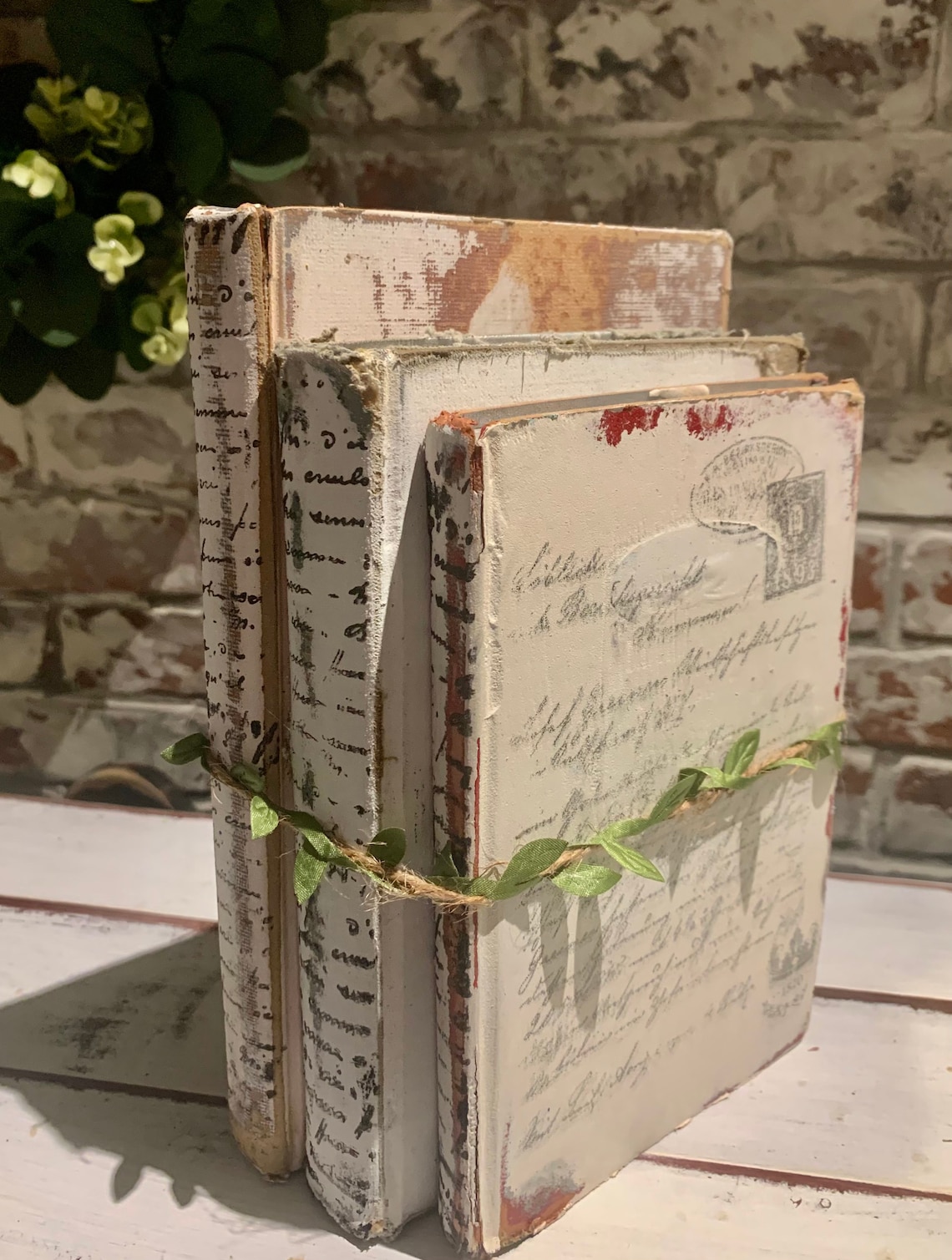 Old Books Farmhouse Vintage Book Decor Book Stack Chalk - Etsy
