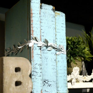 Painted Books, Farmhouse Book Stack, Distressed Vintage Books, This is ...