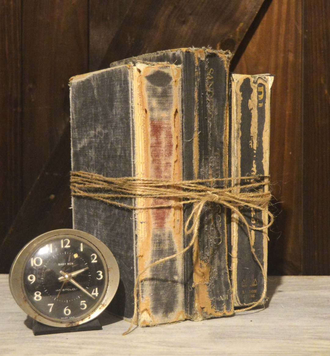 Vintage Book Bundle: Rustic Unbound Books for Neutral Decor - Etsy