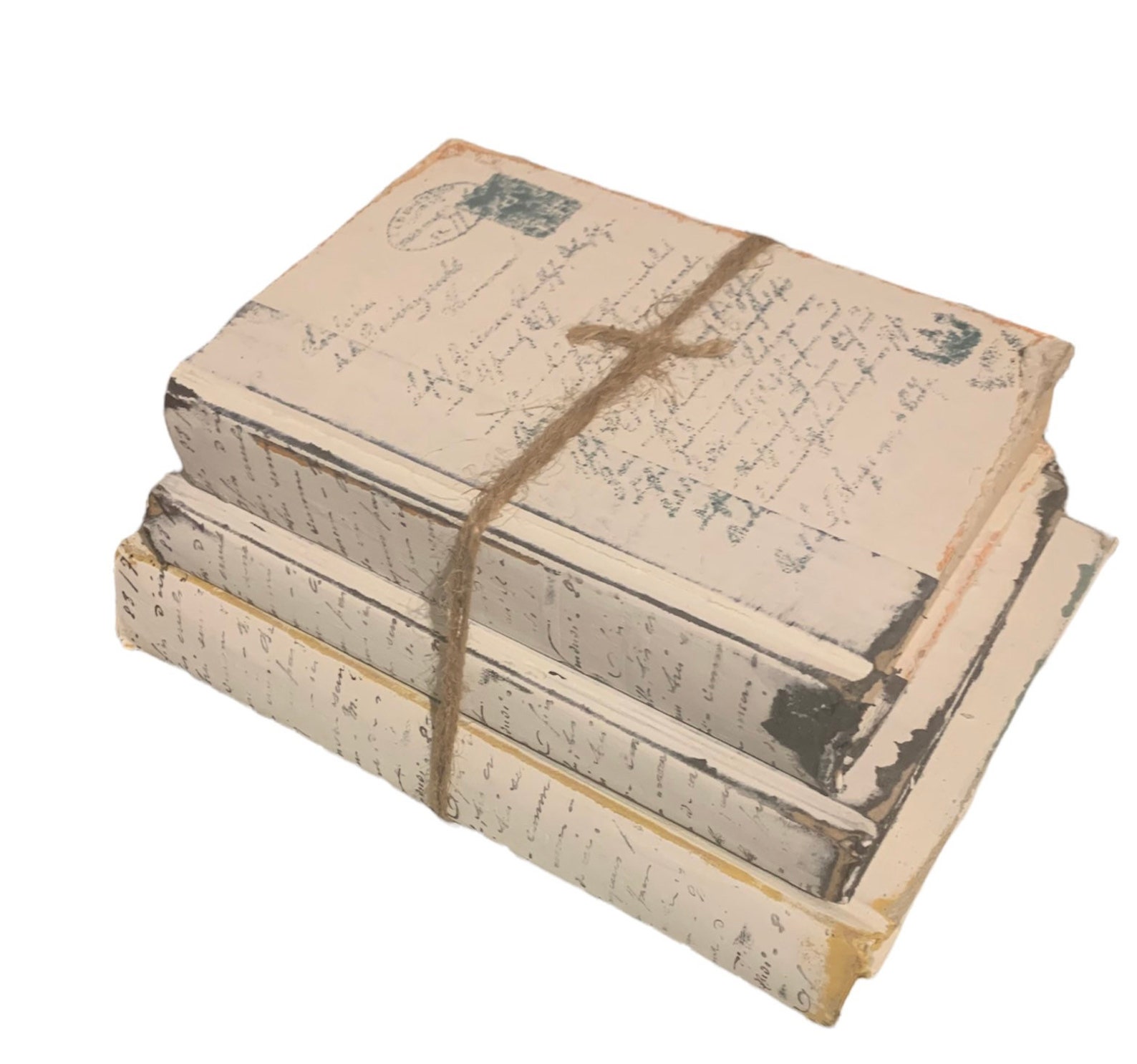 Old Book Stack Book Decor Neutral Shelf Decor French | Etsy