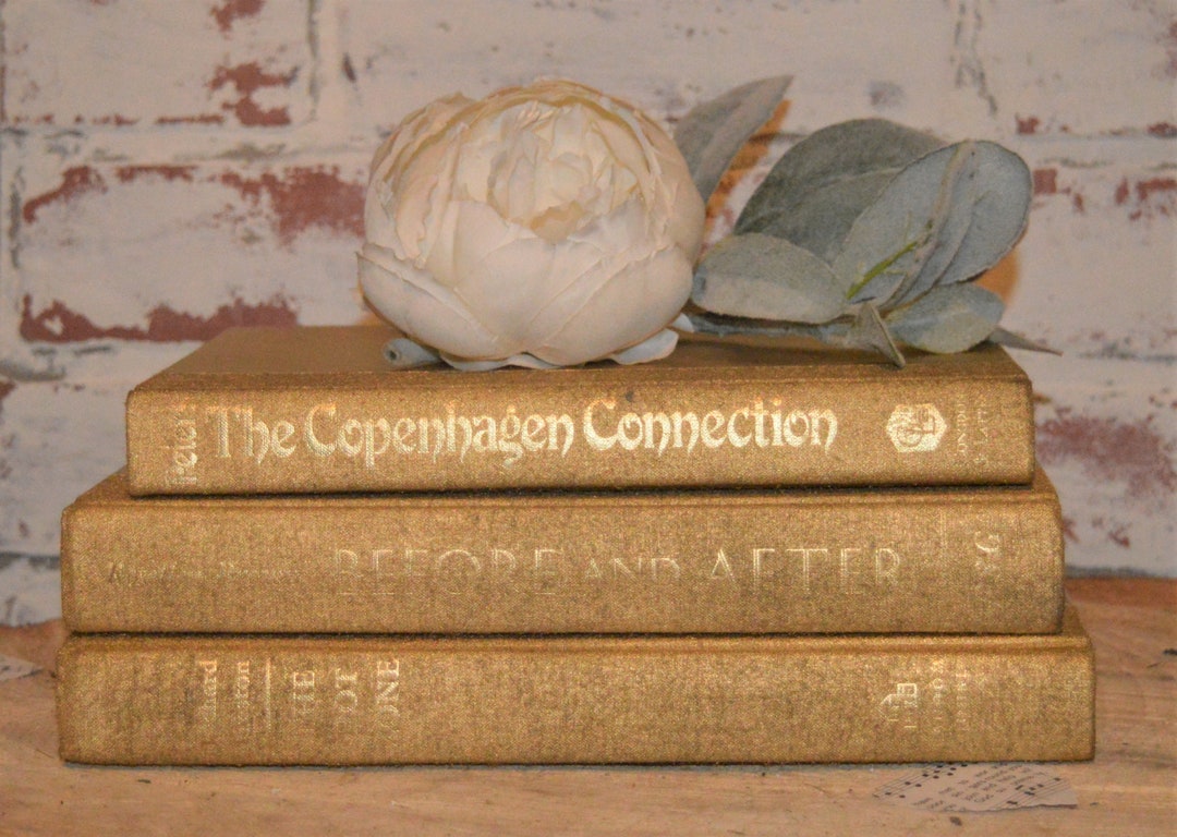 Decorative Books by Color, Designer Decor, Bookshelf Accessory, Gold ...