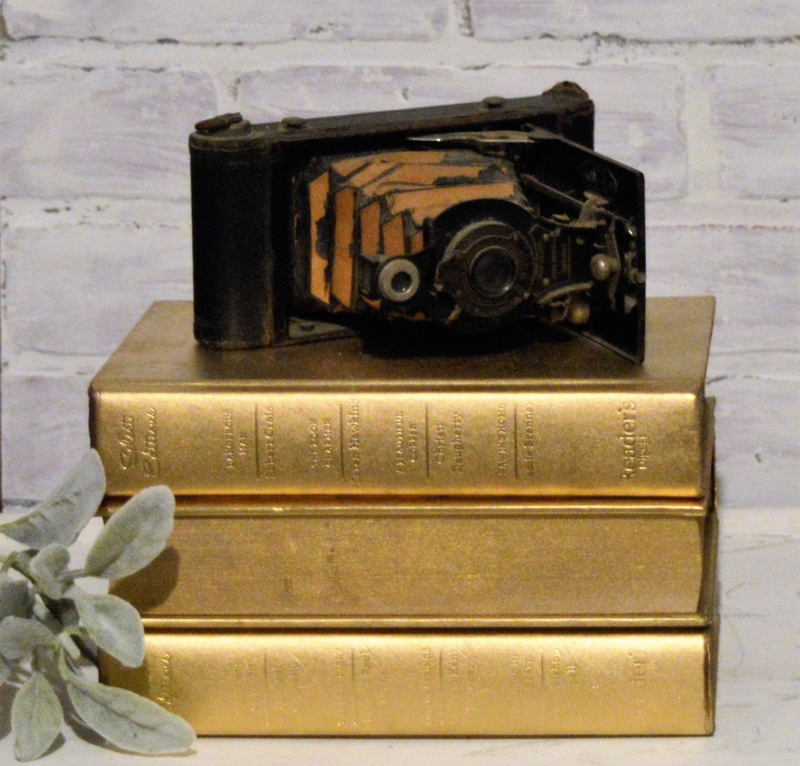 Decorative Books Designer Book Decor Bookshelf Decor Gold - Etsy