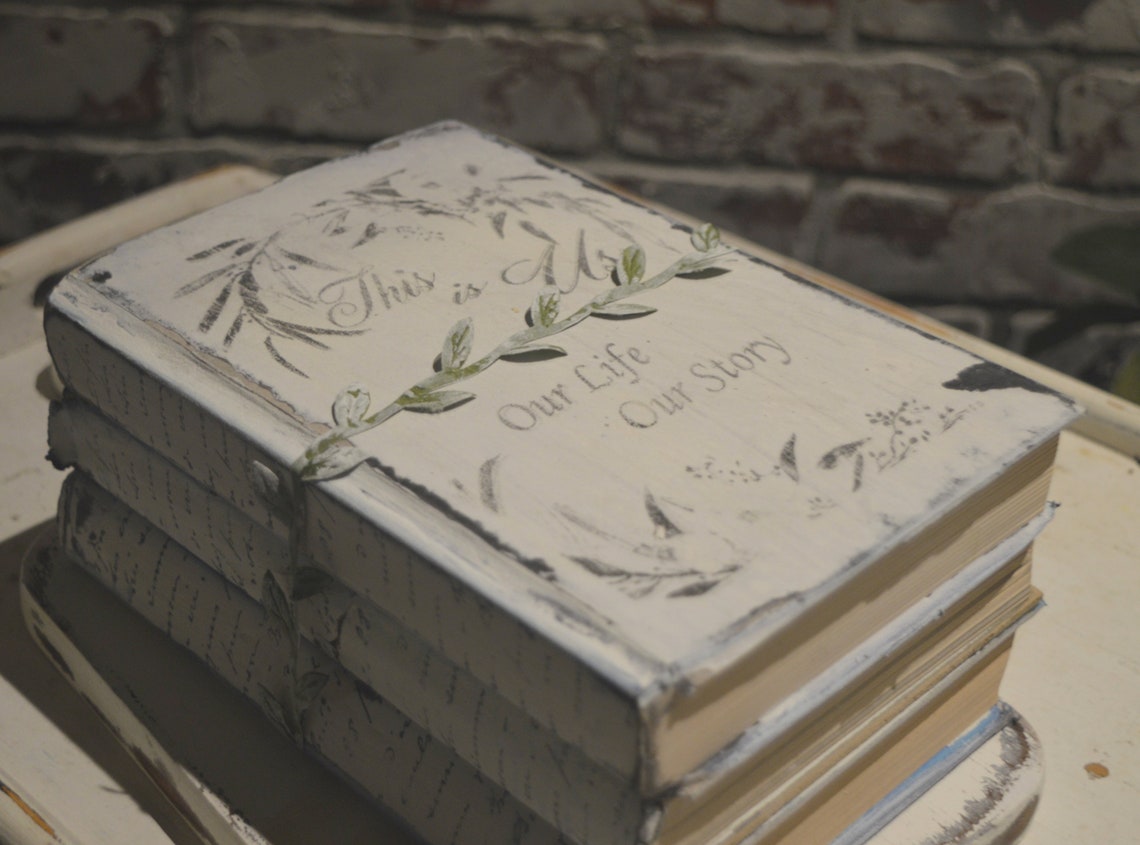 Old Book Stack Book Decor Neutral Shelf Decor French - Etsy