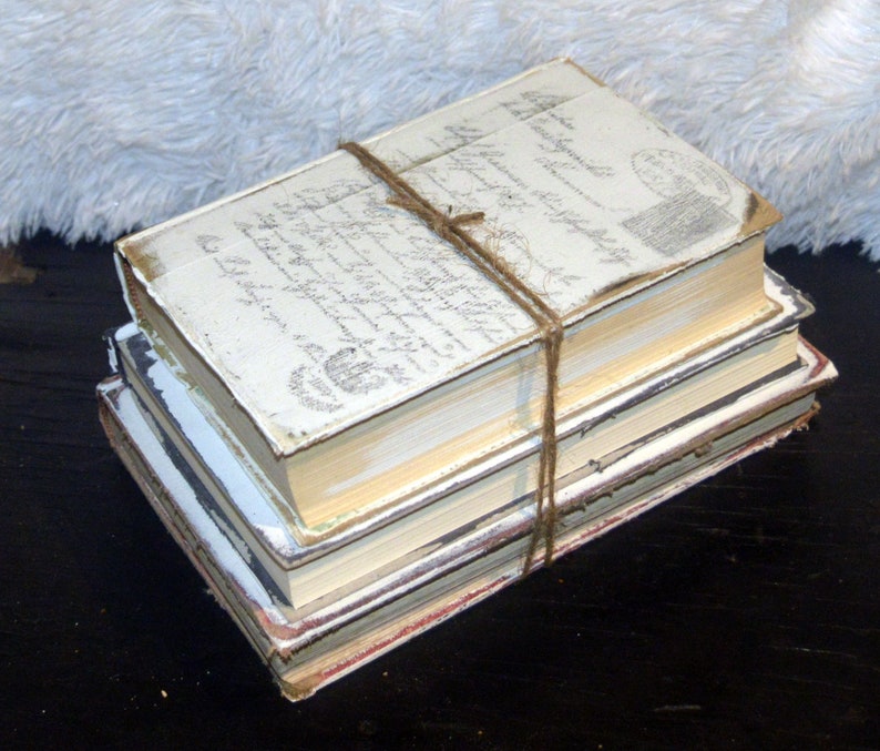 Old Book Stack, Book Decor, Neutral Shelf Decor, French Typography ...