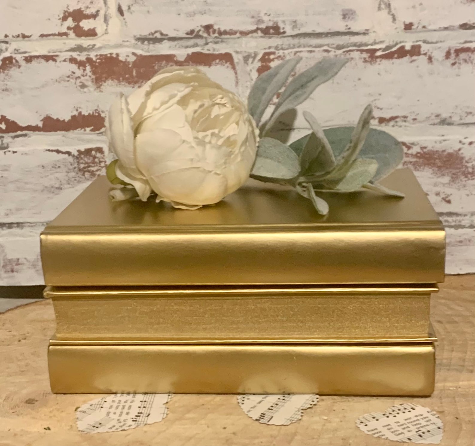 Decorative Books Designer Book Decor Bookshelf Decor Gold - Etsy