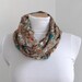Floral Loop Scarf, Cirle Scarf, Loop Scarf, Brown Scarf, Floral ...