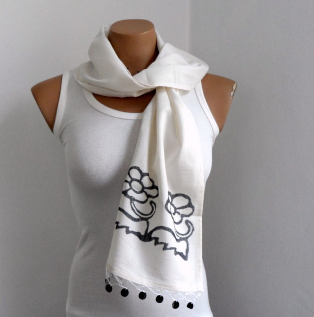 Cotton Scarf in Cream Beige , Women Scarf Scarves, Cowl Scarf, Gift ...